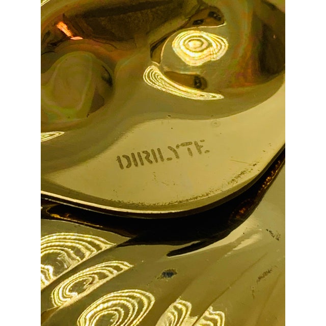 Vintage Dirilyte Gold Bronze Appetizer Footed Dish and Shell Shaped ...