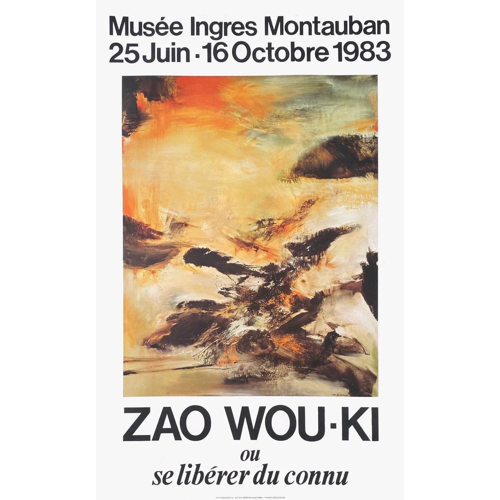 1983 Zao Wou-Ki Musée Ingres Montauban Exhibition Poster | Chairish