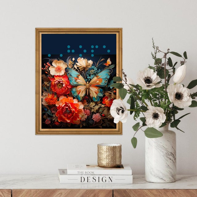 Scott Runkel "Butterfly Hope: Echoes of Serenity" Realist Blue, Orange ...