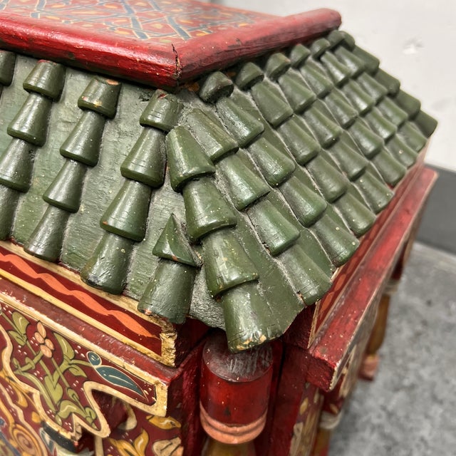 Vintage Hand Paint Decorated Moroccan Dowry Chest | Chairish