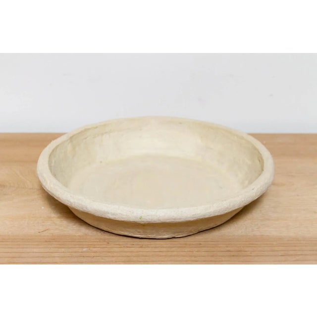 12" Natural White Paper Mache Plate | Chairish
