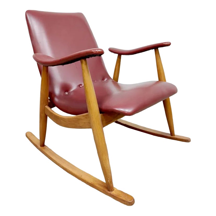 Vintage Dutch Rocking Chair by Louis Van Teeffelen for Webe | Chairish