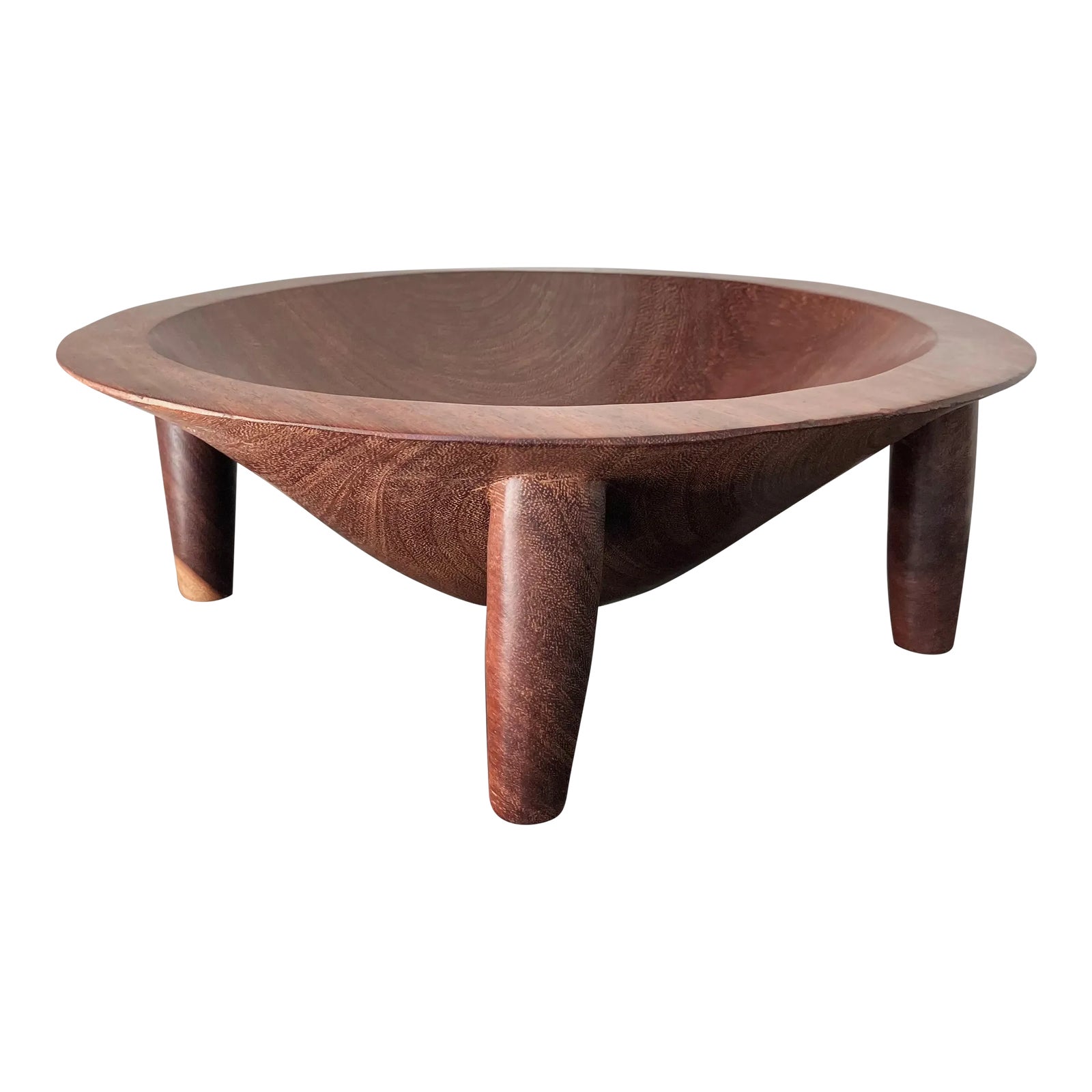 Late 20th-Century Handcrafted Organic Modern Wooden Centerpiece Footed ...