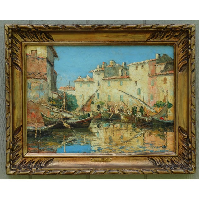 'Martigues' Oil French Impressionism Painting by Henri Olive (1898-1980) | Chairish
