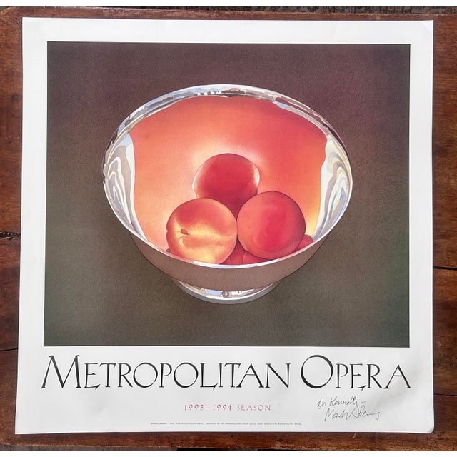 Vintage “Peaches in a Silver Bowl” Signed by Artist Mark Adams ...