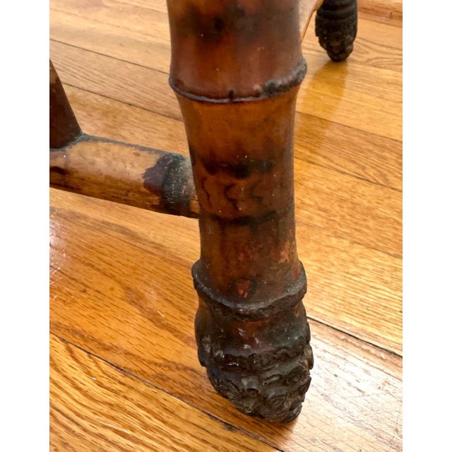 Antique English Tortoise Rattan Thebes Stool | Chairish