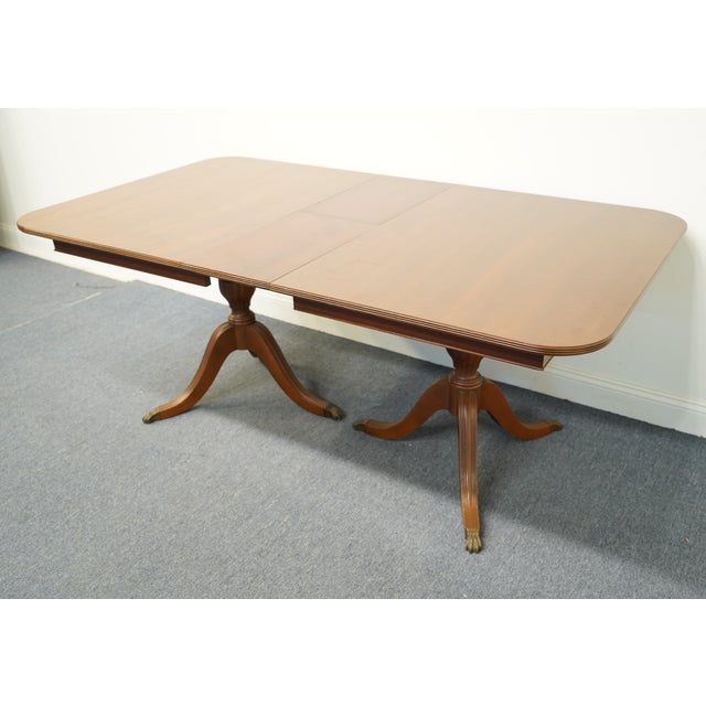 Vintage Antique Mahogany Traditional Duncan Phyfe Style Double Pedestal ...