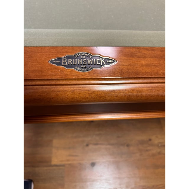 Brunswick Ashbee Pool Table and Cue Rack | Chairish