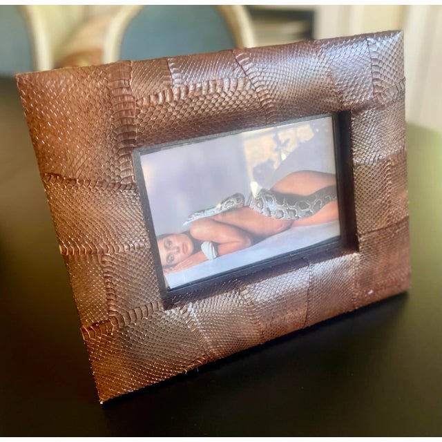 New Bespoke Patchwork Snakeskin Picture Frame | Chairish