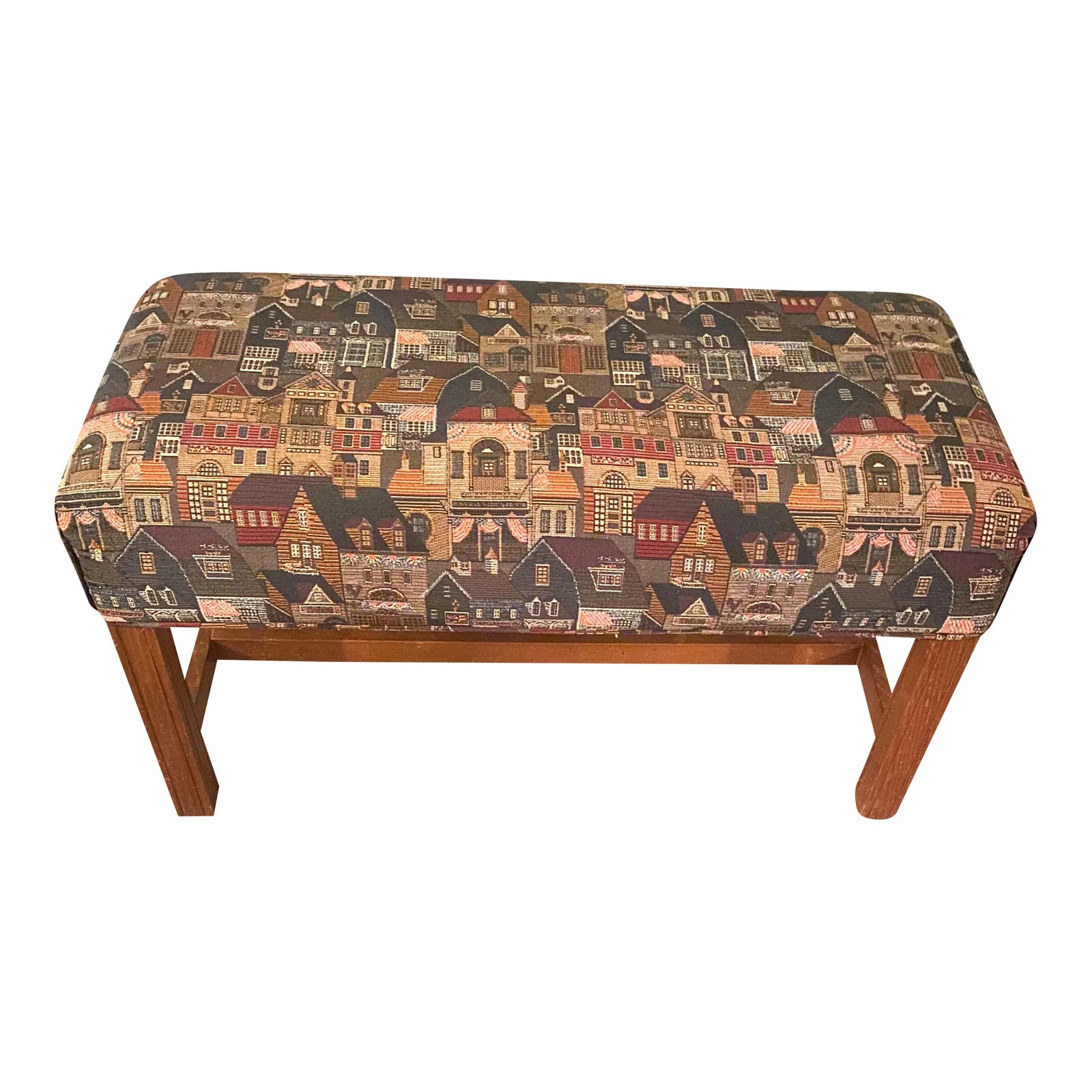 Vintage Johnston Benchworks Upholstered Bench | Chairish