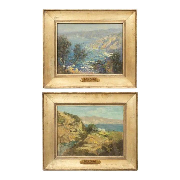 Pair of Framed Oil Paintings of Santa Barbara by DeWitt Parshall | Chairish