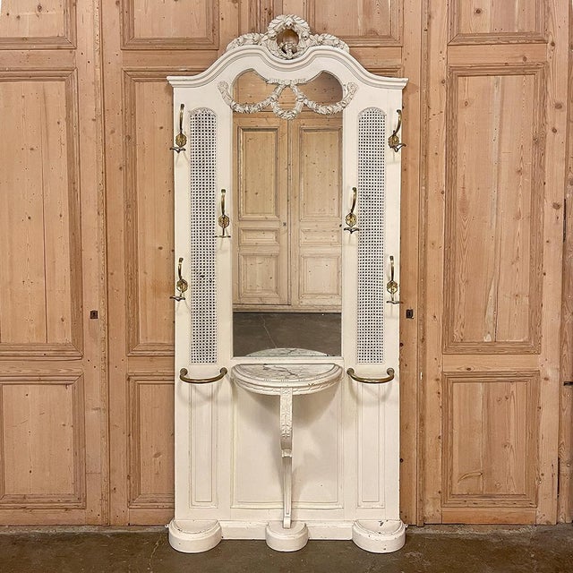 19th Century French Louis XVI Painted Hall Tree | Chairish