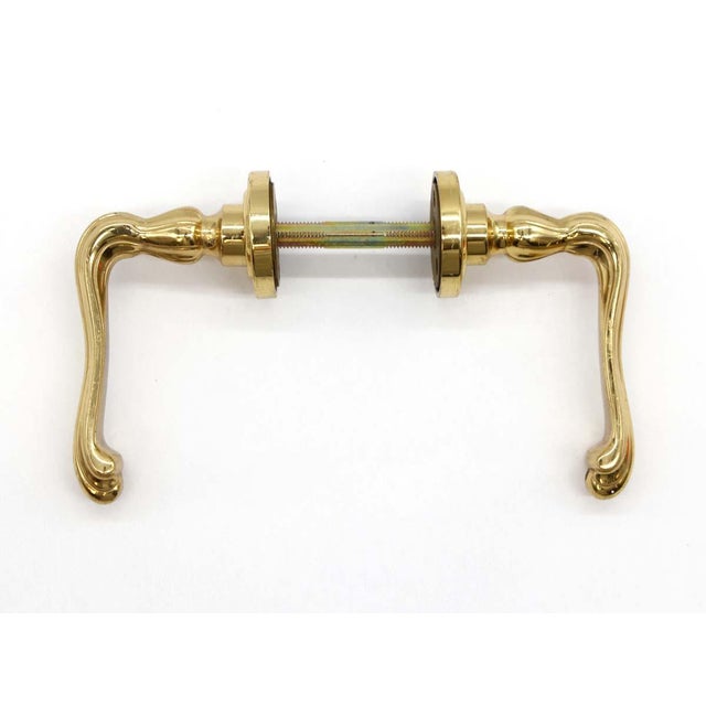 Vintage Traditional Polished Brass Lever Door Knob Set | Chairish