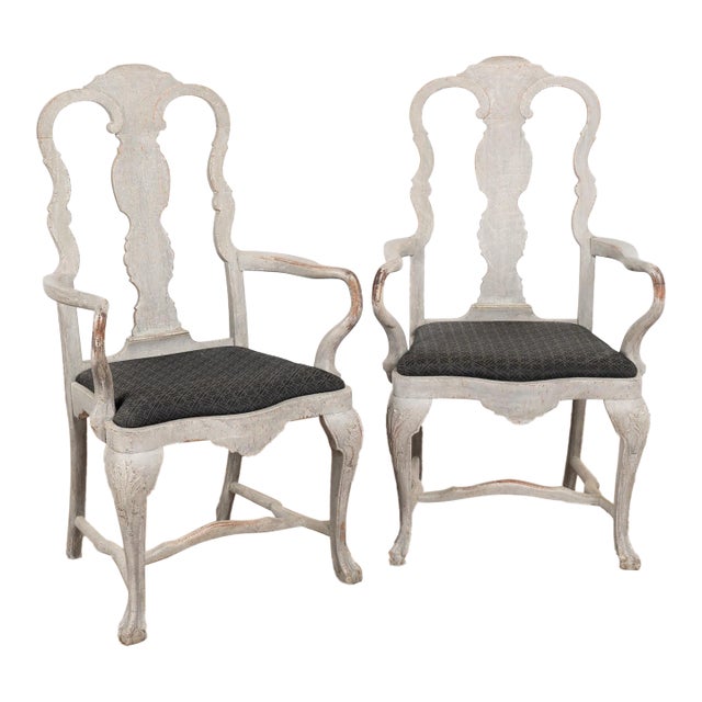 Pair, Swedish Rococo Style Arm Chairs, Circa 1890 | Chairish
