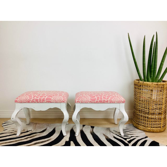 Vintage Chinoiserie Chic Pair of Pink & White Nautilus Shell ...