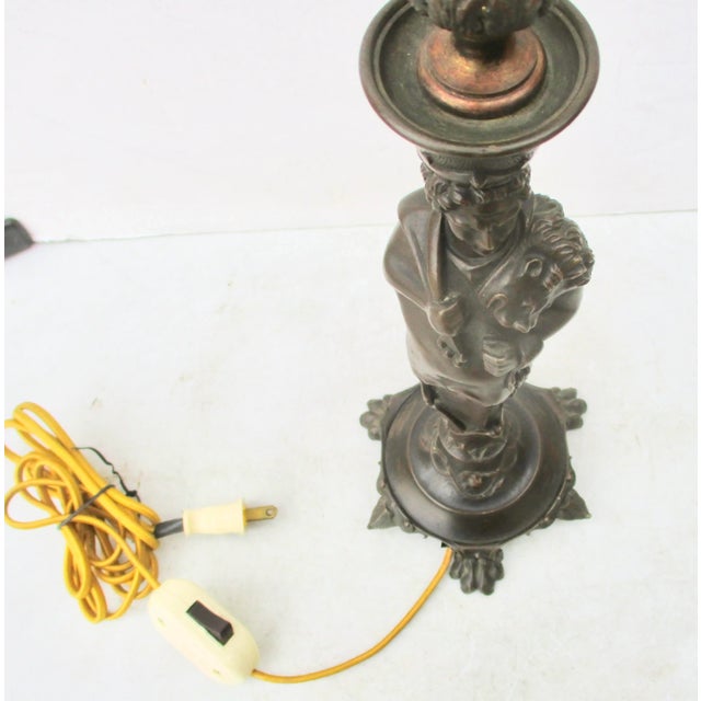 French Bronze Caryatid Lamp of Hercules Circa 1920s | Chairish