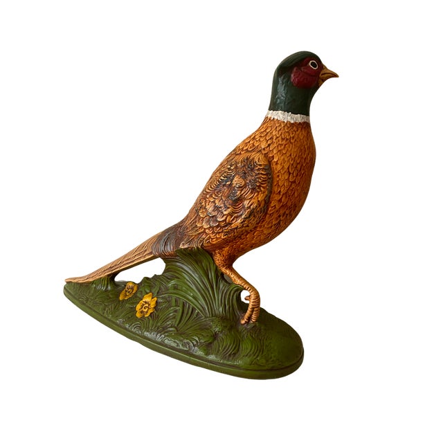 Vintage Artist Signed Hand-Painted Ringneck Pheasant Statues- a Pair ...