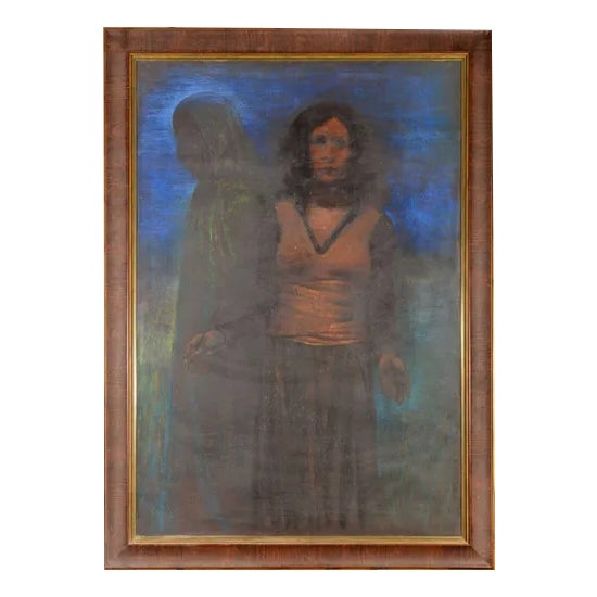 Portrait of a Woman, 20th Century, Crayon | Chairish