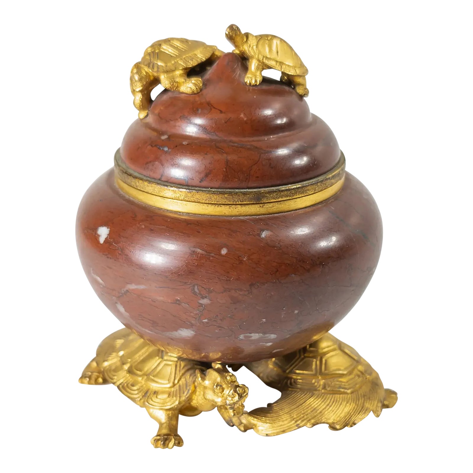 19th Century French Ferdinand Barbedienne Bronze and Jasper Japnonisme ...