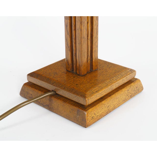 Art Deco British Oak Table Lamp, 1930s | Chairish
