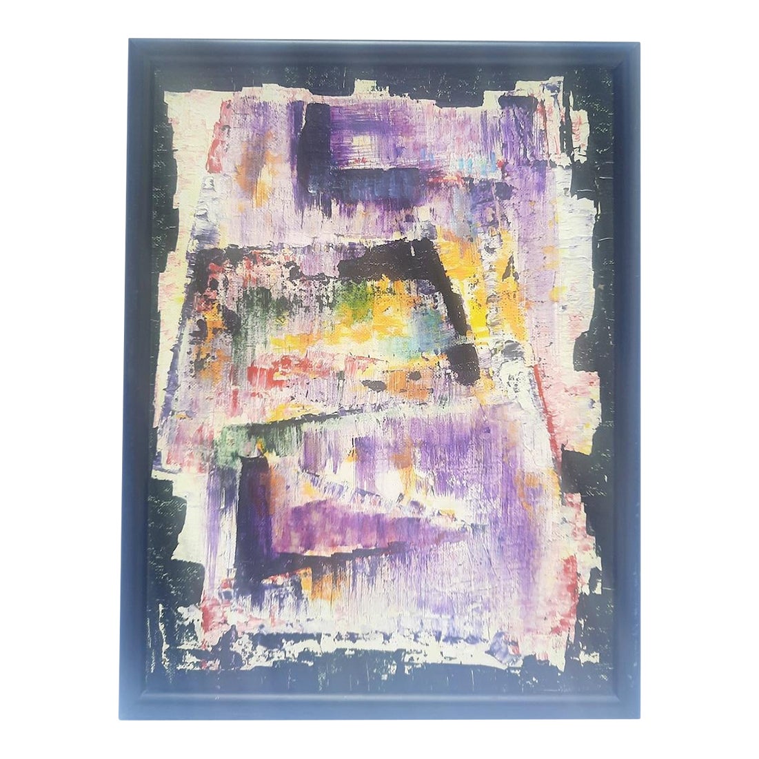1973 Abstract Expressionist Oil Painting on Canvas Panel, Framed | Chairish