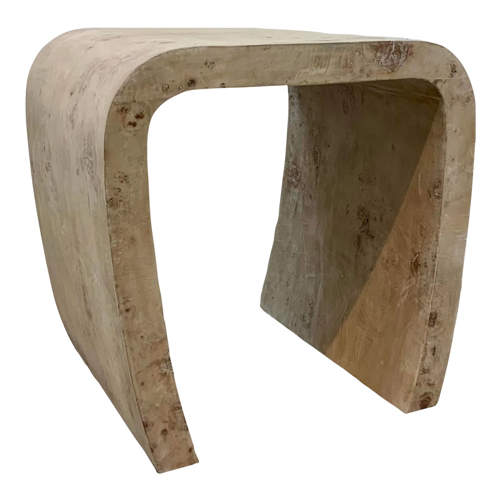 Organic Modern Burl Wood Waterfall Side Table | Chairish