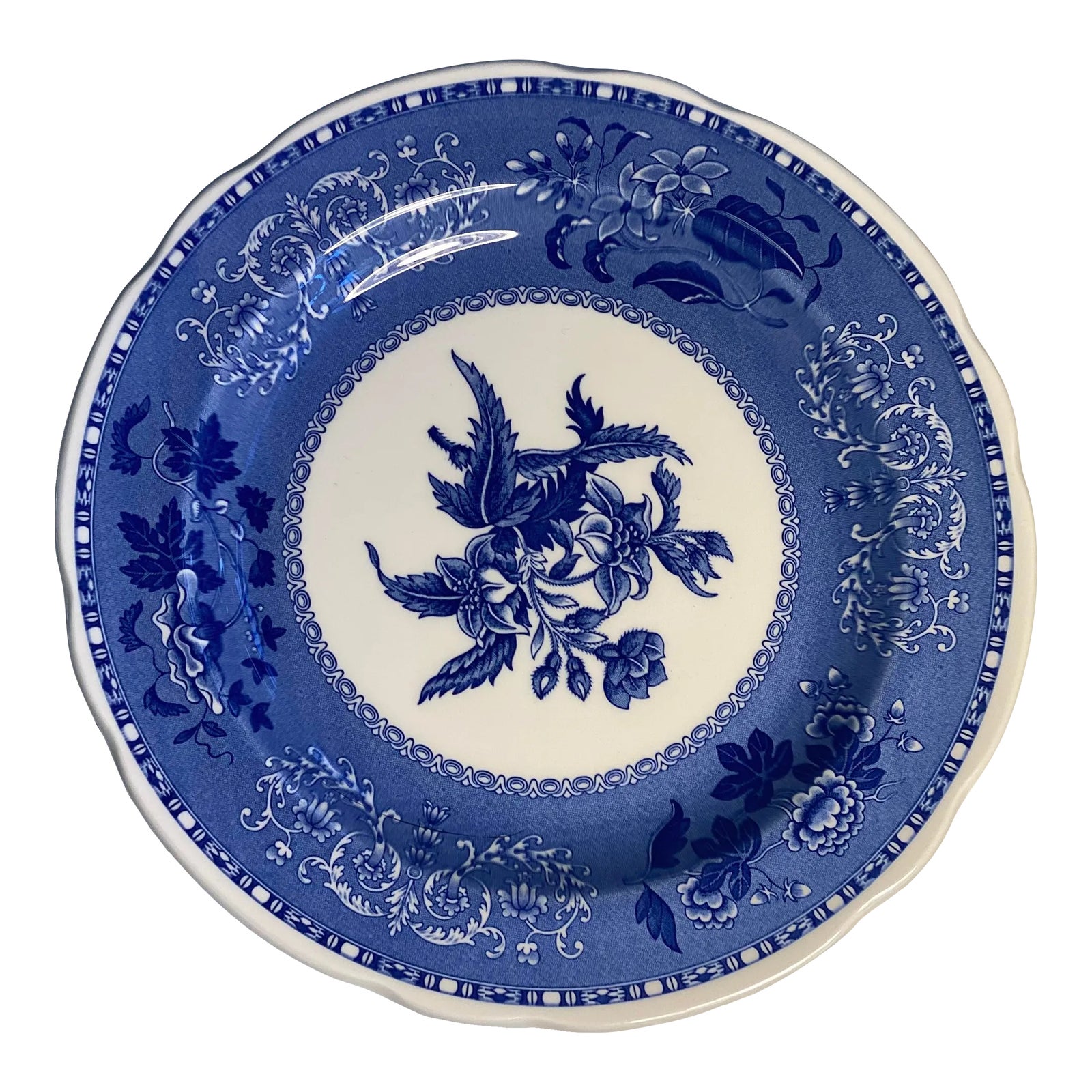 Contemporary Spode Blue Room Collection Camilla Dinner Plate | Chairish