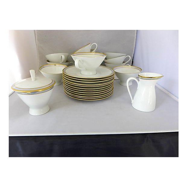 Mid-Century Porcelain Tea Set - Set of 26 | Chairish