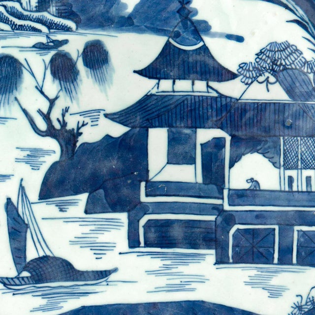 Large Antique Blue & White Canton Pattern Chinese Export Porcelain ...