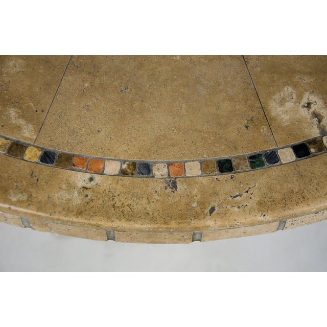 1990s Neoclassical Stone and Tile Composite Pedestal Center Table ...