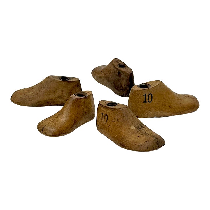 Child-Sized Wooden Cobbler's Boot Form Curation - Group of 5 | Chairish