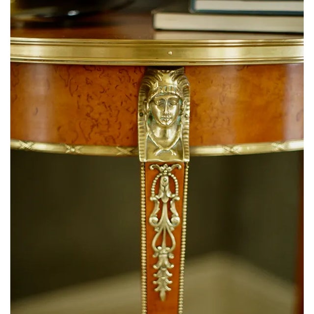 Swedish Round Neoclassic Guéridon Table in Karelian Birch | Chairish