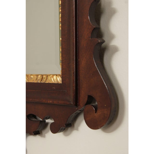 Chippendale Style Carved Mahogany Wall Mirror | Chairish