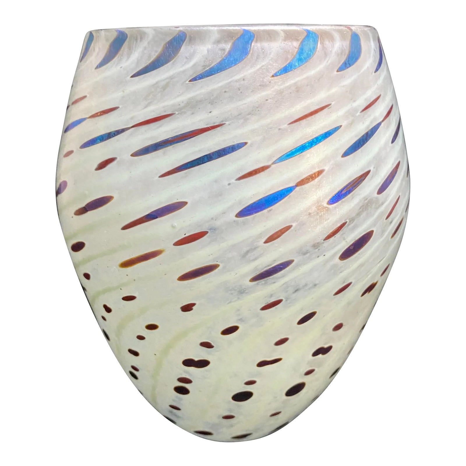 1980s Fabulous Norman Stuart Clarke Art Glass Vase | Chairish
