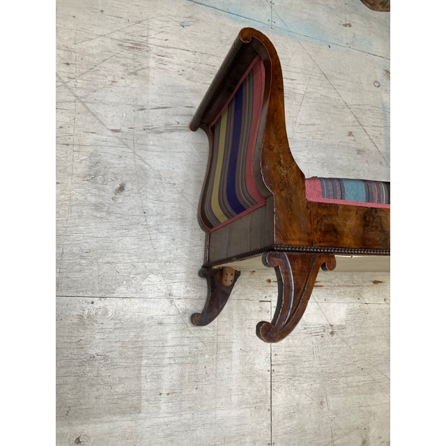 19th Century Empire Style Mahogany Striped Bench | Chairish