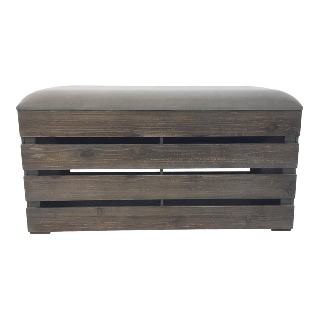 Modern Wood Slat Storage Benche | Chairish
