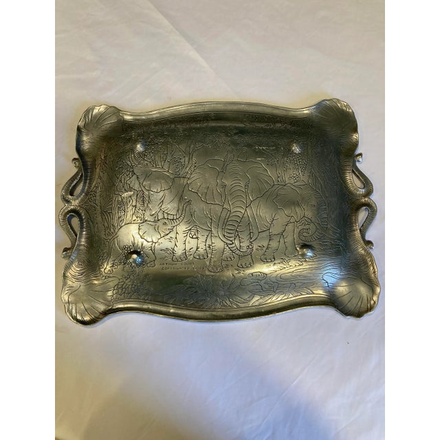 1987 Arthur Court Elephant Large Serving Tray | Chairish