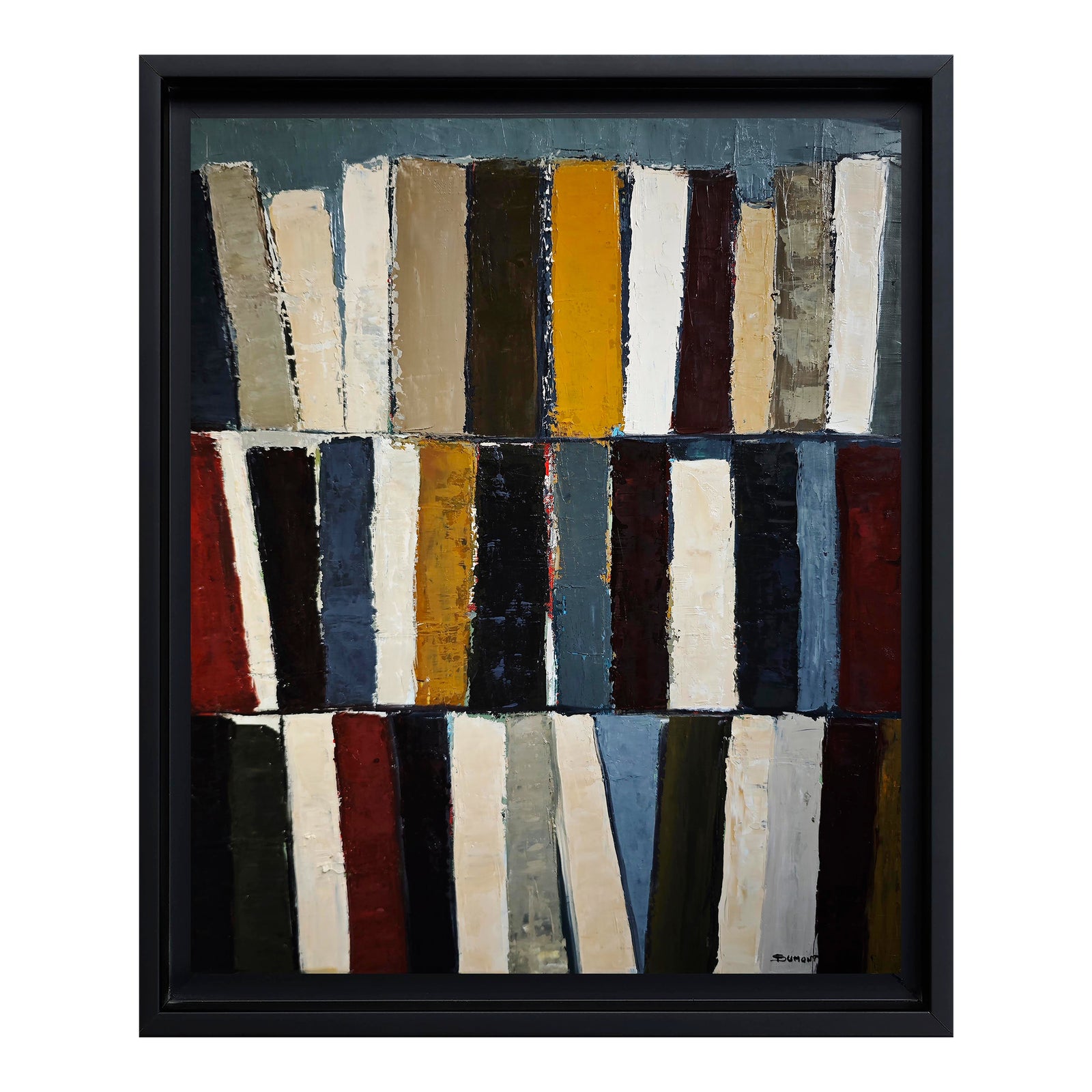 Tomes, Abstract Library, Geometric, Contemporary, Framed by Sophie ...