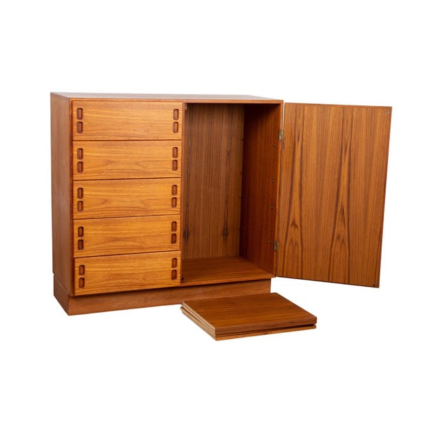 1970s Danish Teak Mid-Century Tall Dresser Gentleman’s Chest Wardrobe ...