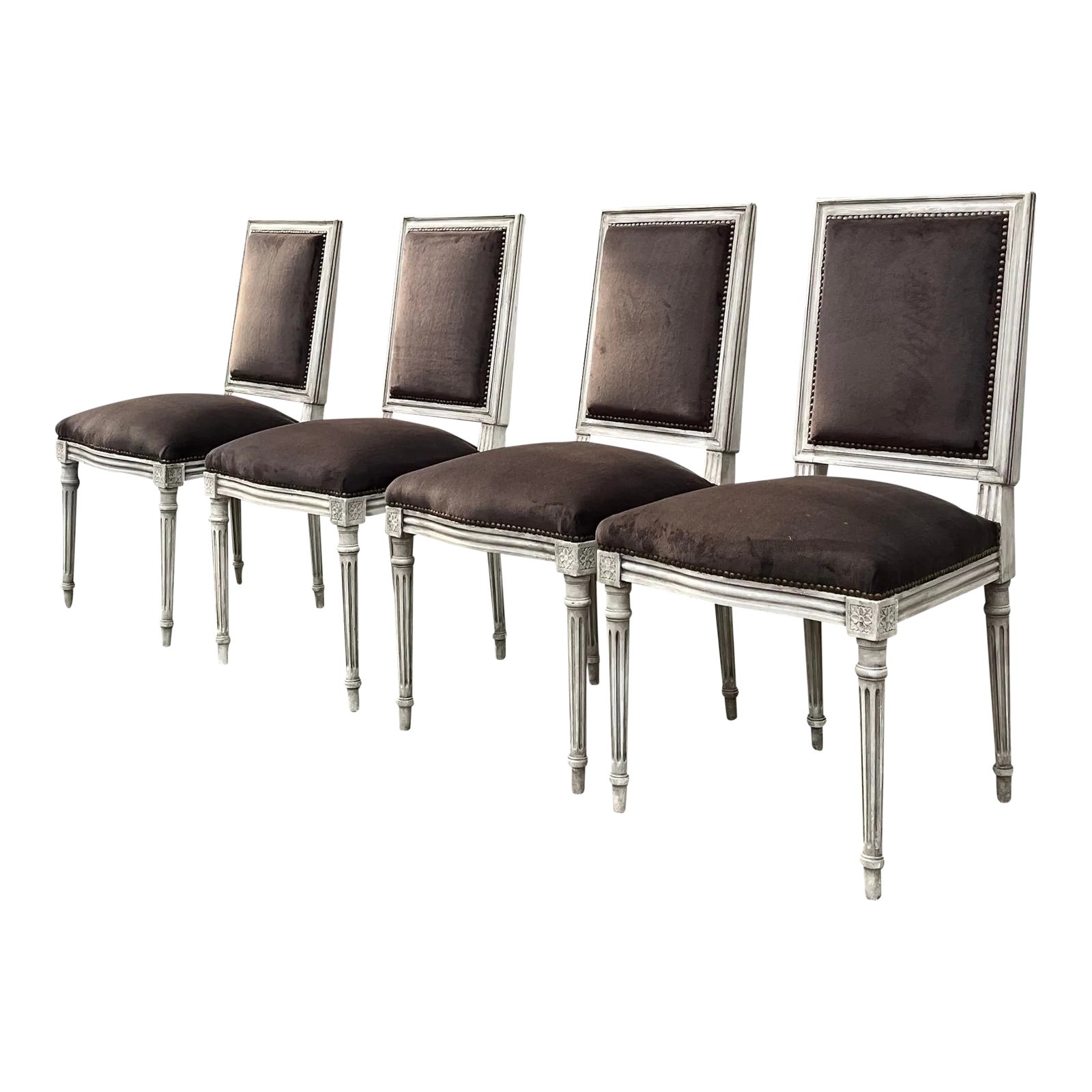 Mid 20th Century Set of 4 Louis XVI Style Dining Chairs | Chairish