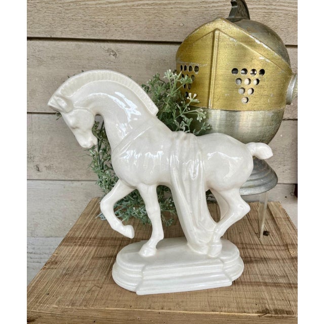 1960s Lane & Co Pottery Hollywood Regency Roman War Horse Figurine ...