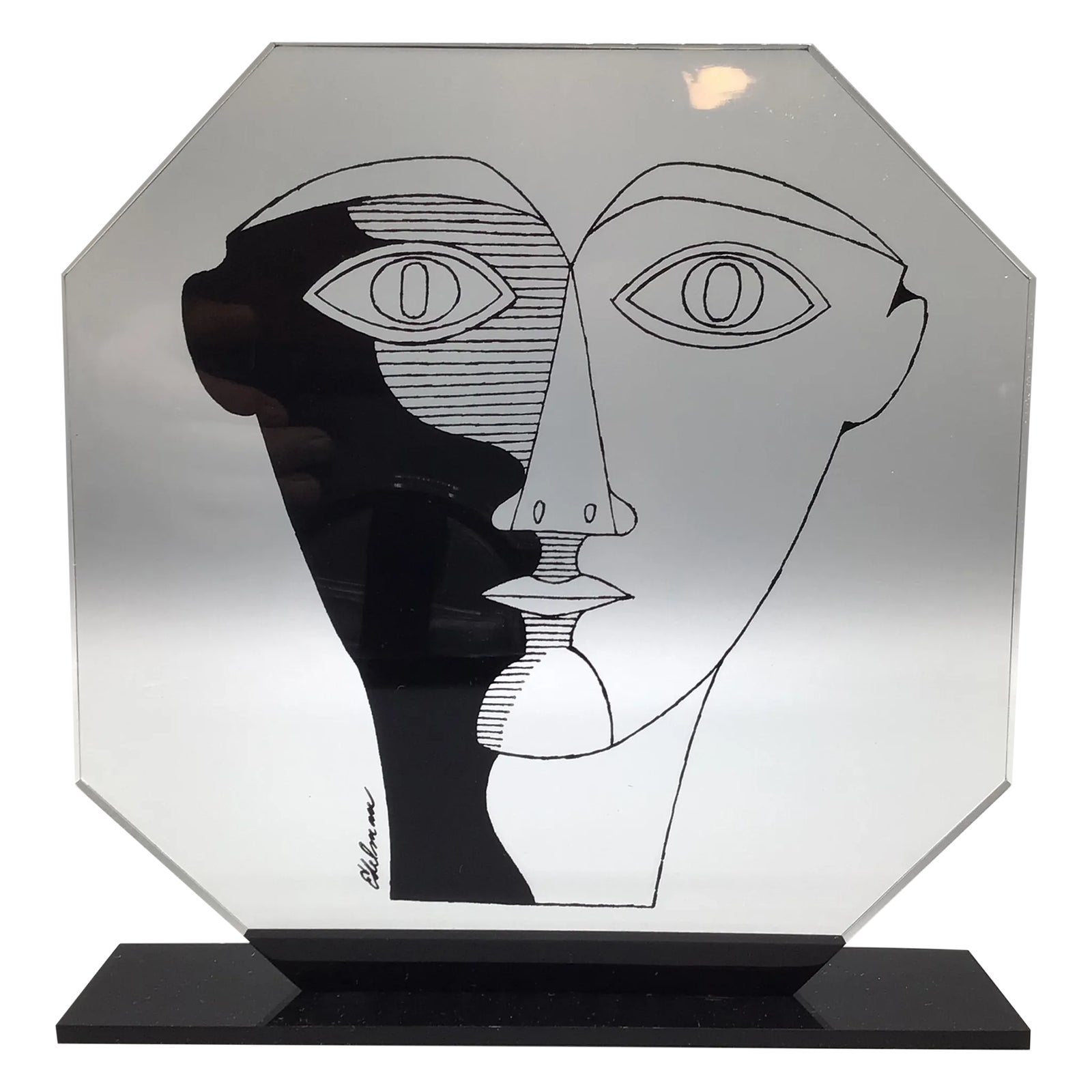 1960s Original Edelman Design Studios “Suspended Face” Art by Merle J ...