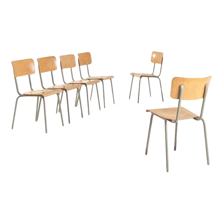 20th Century Belgian Metal Chairs by Tubax - Set of 6 | Chairish