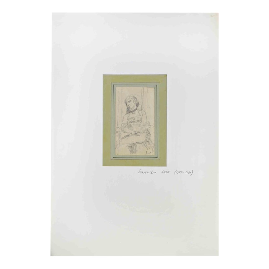 Maximilien Luce, Woman, Pencil Drawing, Early 20th Century | Chairish