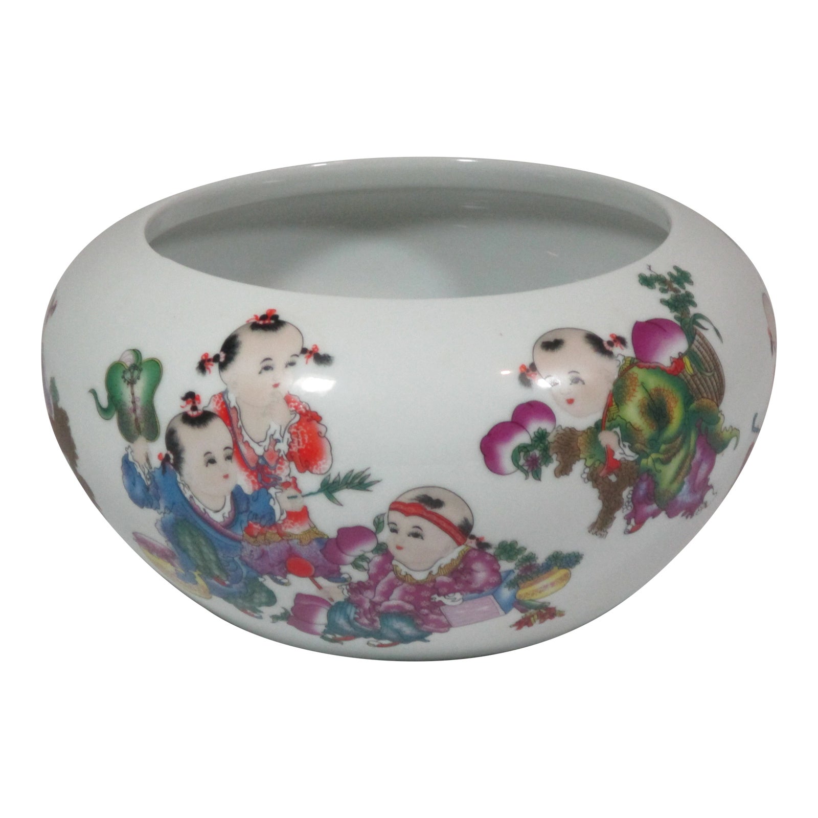 1990s Contemporary Chinese Porcelain Longevity Bowl | Chairish