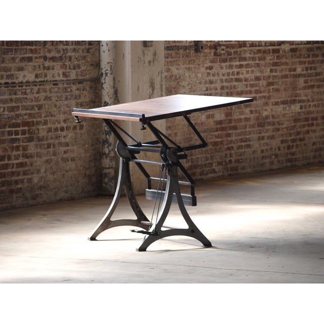 Walnut Drafting Table Lift and Tilt Desk | Chairish