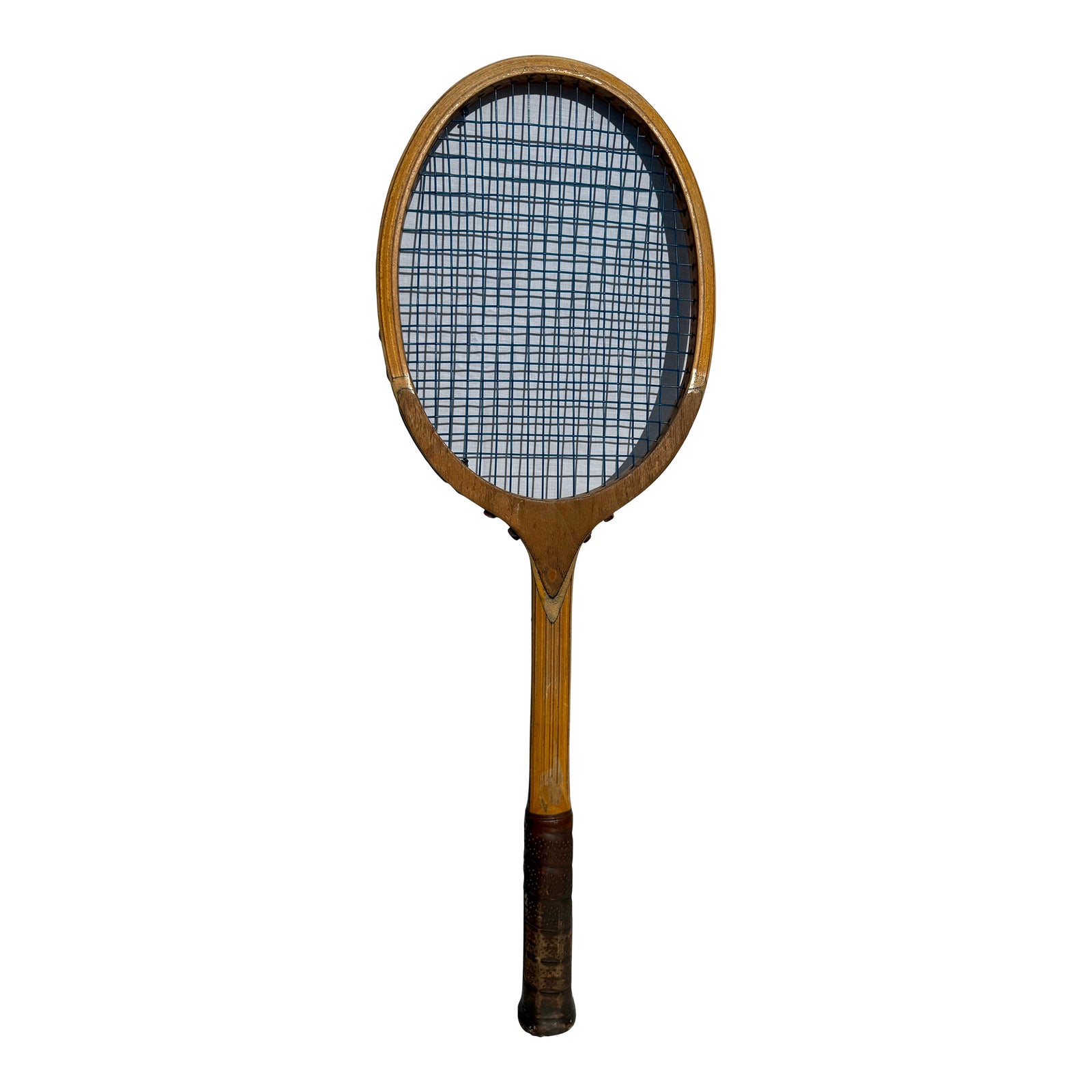 Vintage Unmarked 1970s Wooden Tennis Racket | Chairish