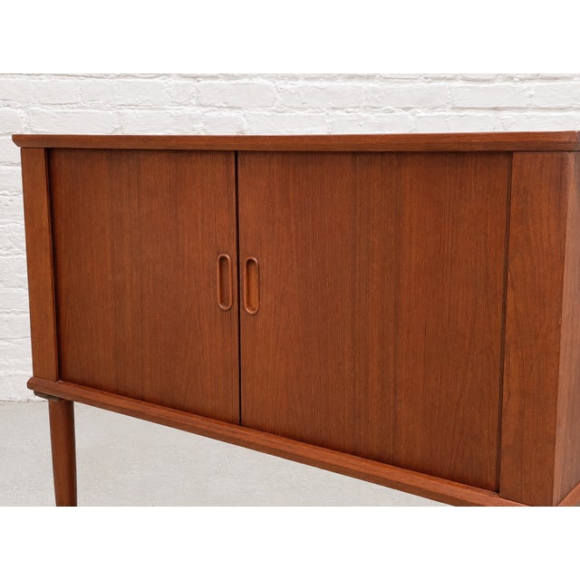 Danish Mid Century Modern Tambour Door Jr. Credenza / Vinyl Record ...