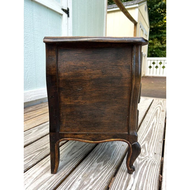 1960s Baker Furniture French Walnut Bombe Style Accent Chest of Drawers ...
