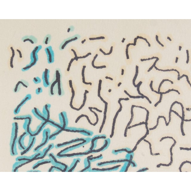 1978 Abstract Ink Marker Drawing Signed by Artist Robert Jergens | Chairish